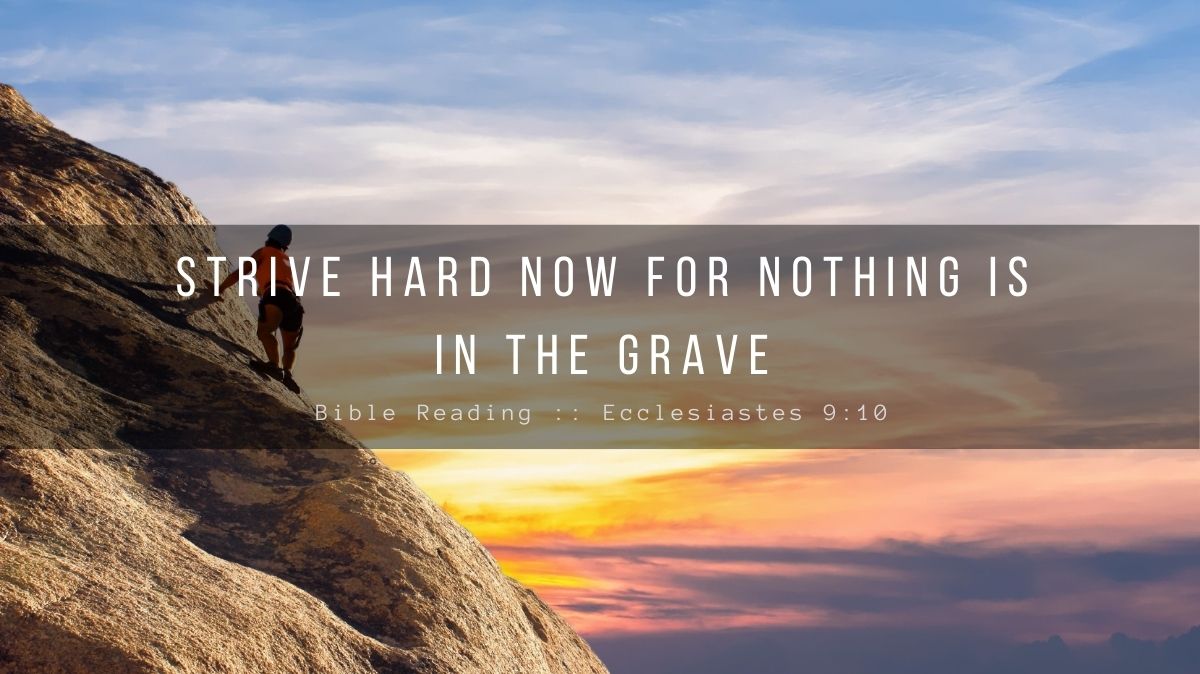 Strive Hard Now For Nothing Is In The Grave